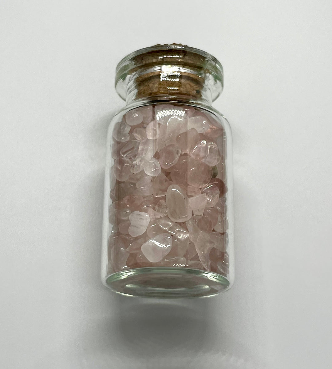 Glass Jar with Rose Quartz Chips – Monkeylion Designs